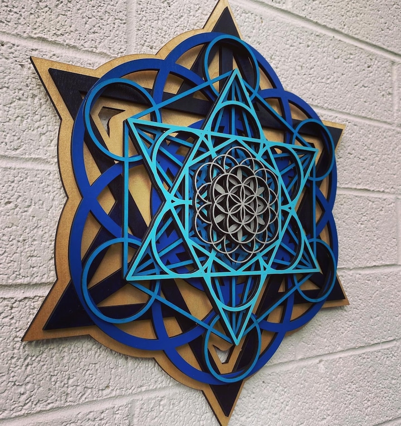 Sacred Cube Mandala 11.5" - Metatron's Cube, Sacred Geometry, Flower of ...