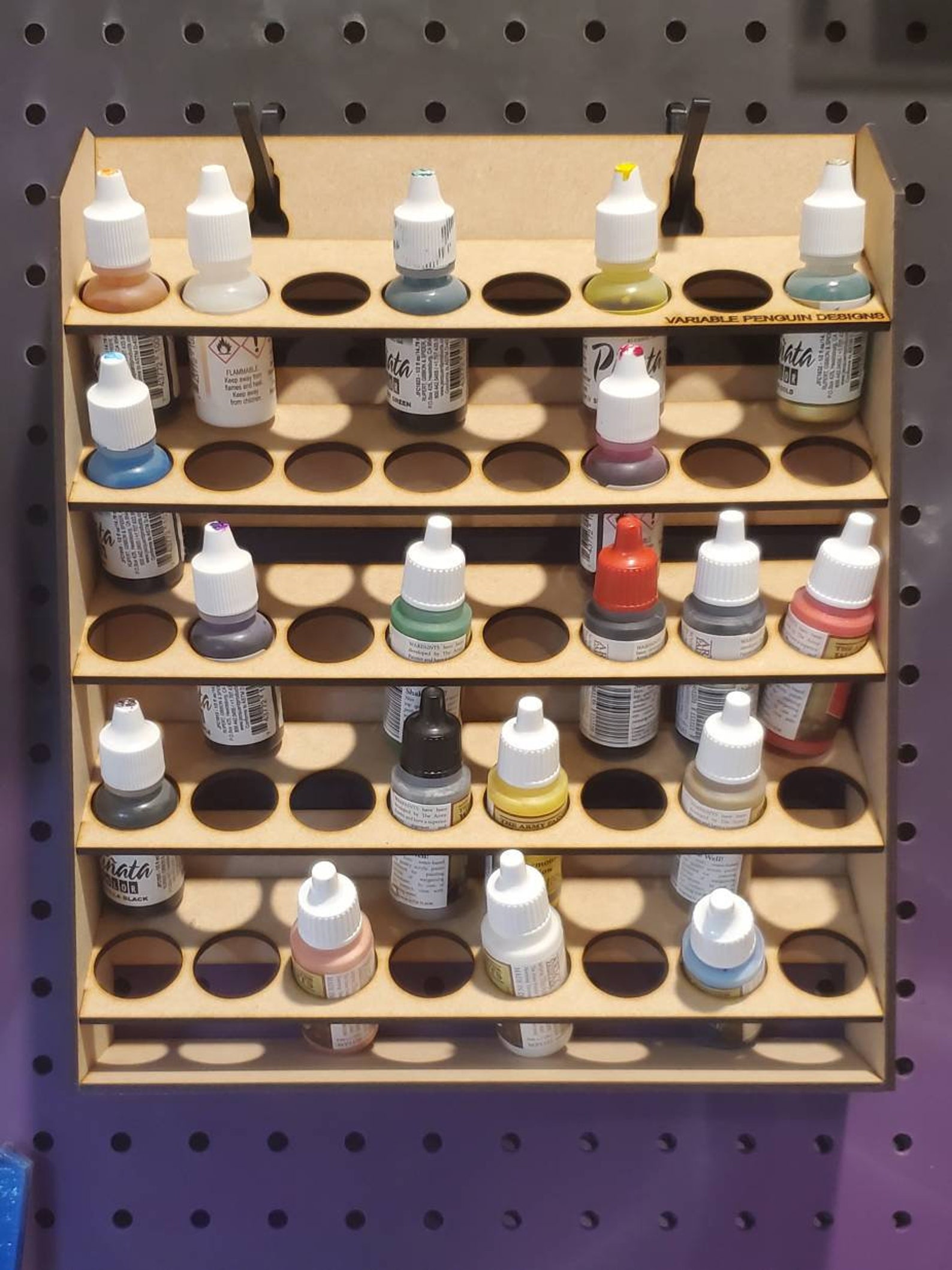 Laser Cut MDF Paint Rack Caddy peg Board Compatible - Etsy