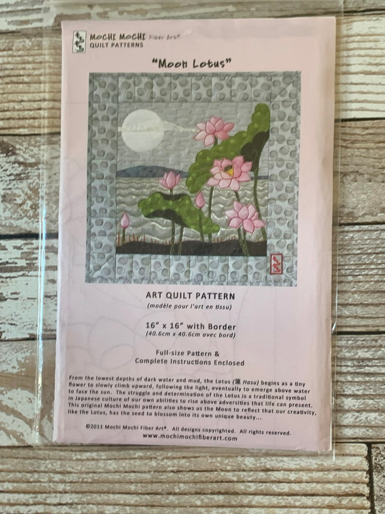 Mochi Mochi Fiber Art Quilt Pattern - Moon Lotus - Quilt Pattern - Etsy