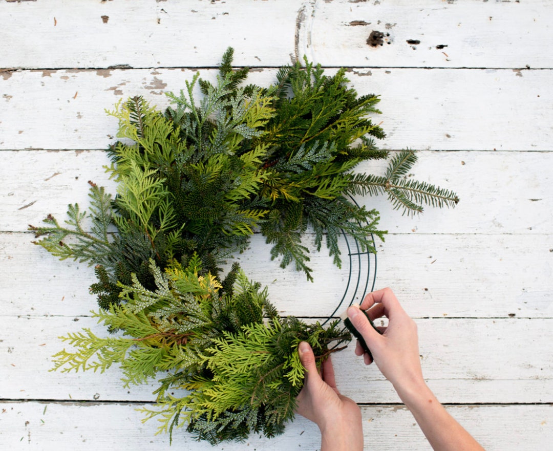 DIY Wreath Making Kit | Mix of Fresh Cut Oregon Greenery | Christmas ...