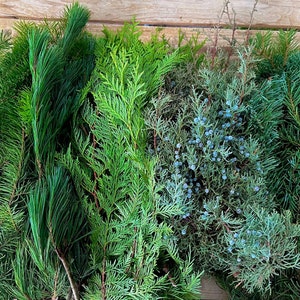 17 Pounds Fresh Christmas Greens | XL Box Assorted Cuttings | Evergreen ...