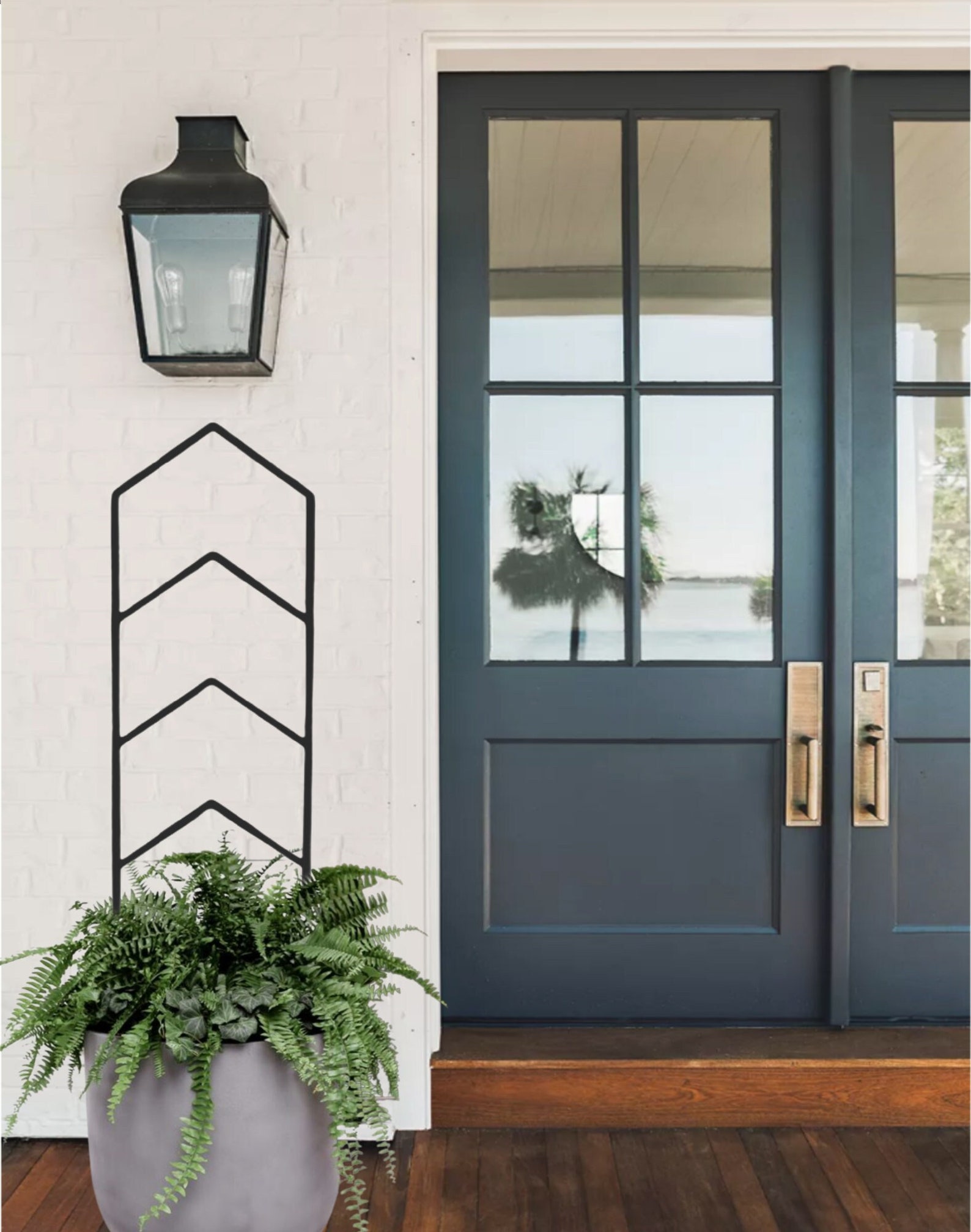 Steel Chevron Trellis Metal Garden Art Modern Planter - Etsy