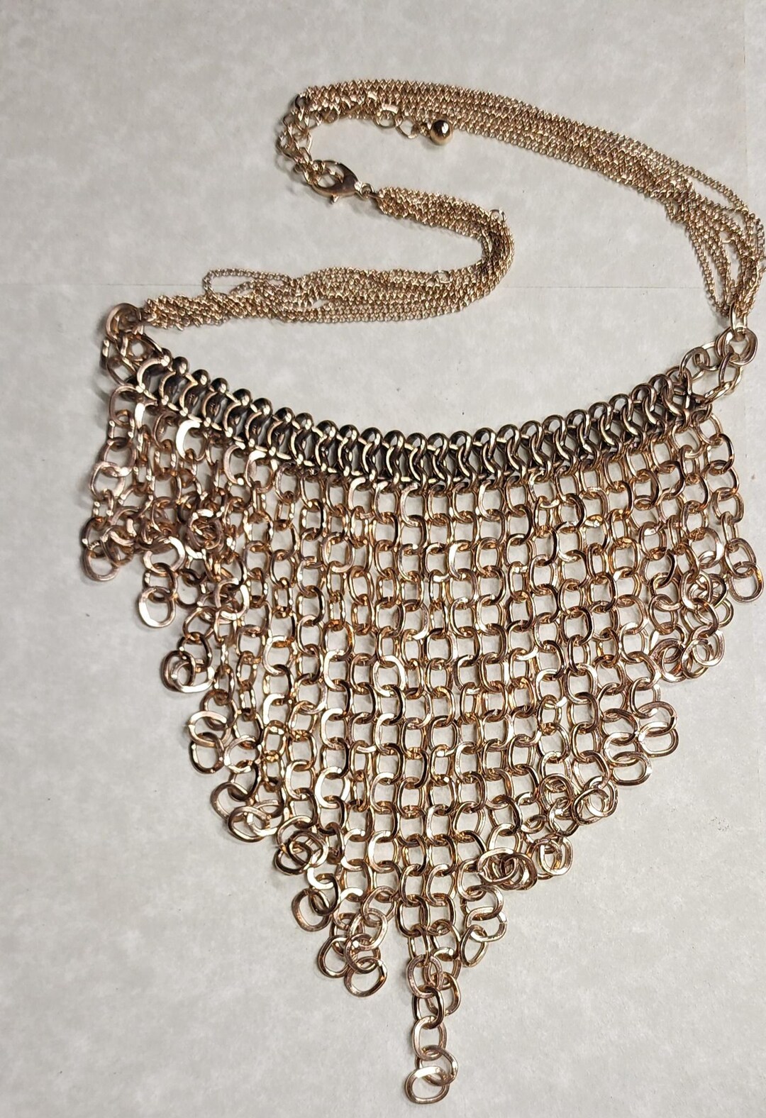 Vintage Gold Tone Dangle Multi Chain Collar Necklace - Etsy