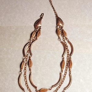 Vintage Gold Tone 3 Strand Chain Necklace - Etsy