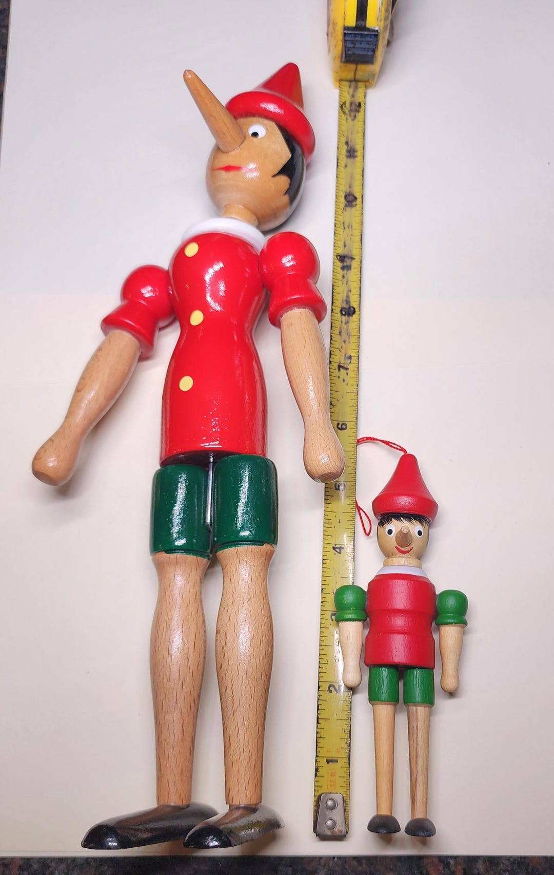 Vintage 2 Wood Pinocchio Figures, One 12.5 Articulated Wood Pinocchio ...