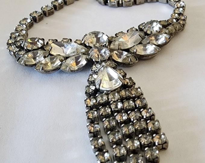 Vintage, Clear Crystal, Angel Design Necklace - Etsy