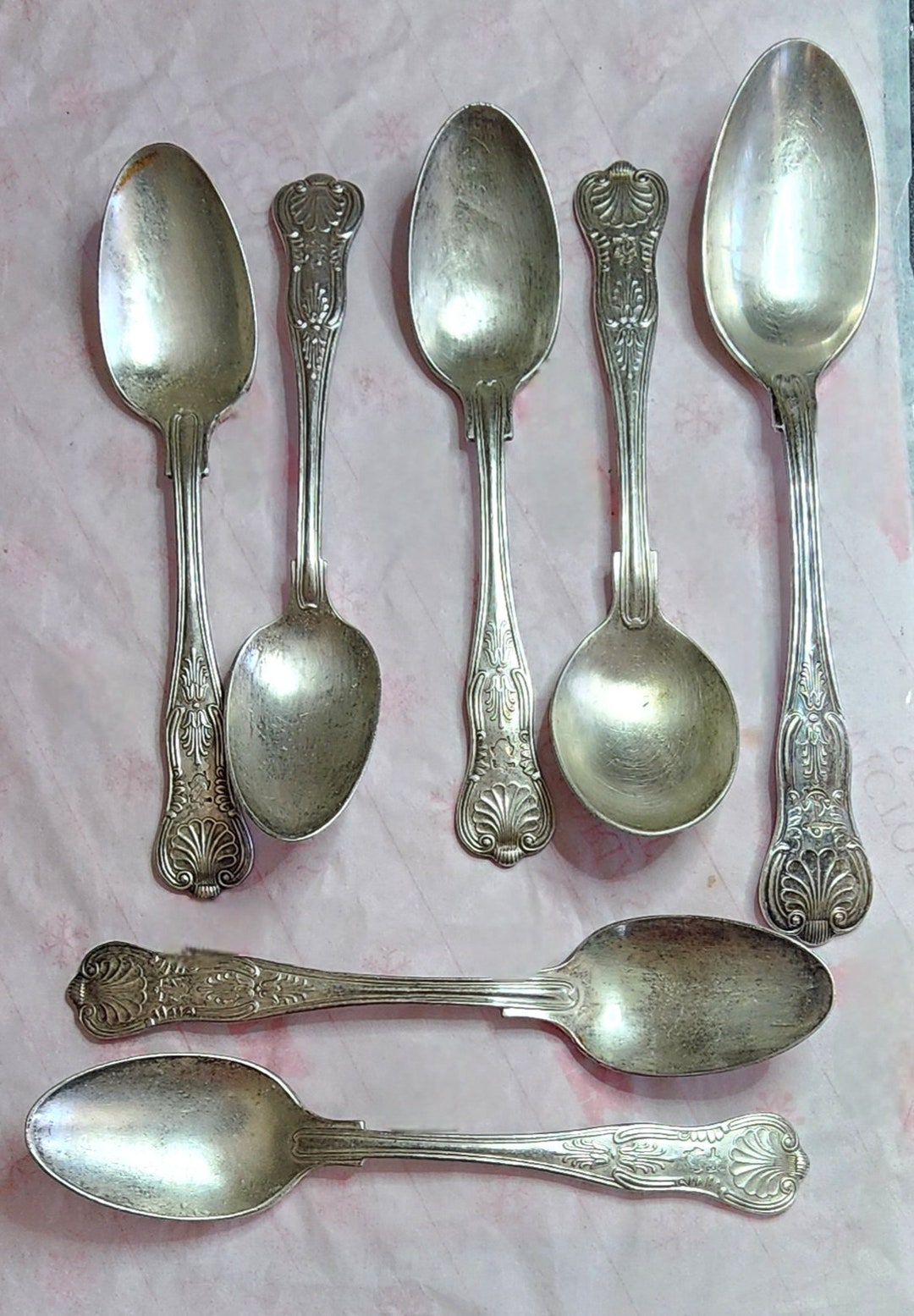 Vintage, Collectible, USN, 7 Spoons, Fouled Anchor, International ...
