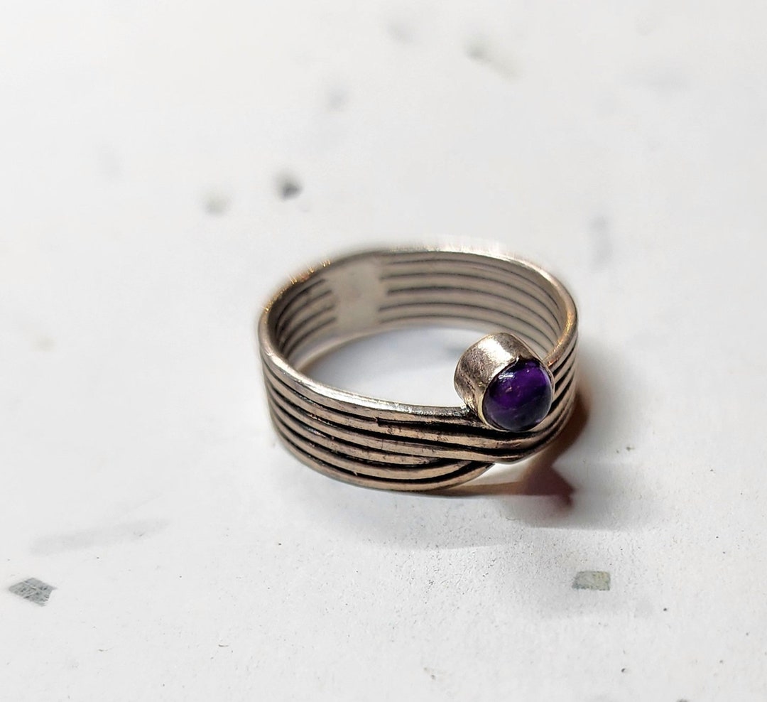Vintage, FAS, Statement, Sterling, Wide Band, Violet, Ring - Etsy