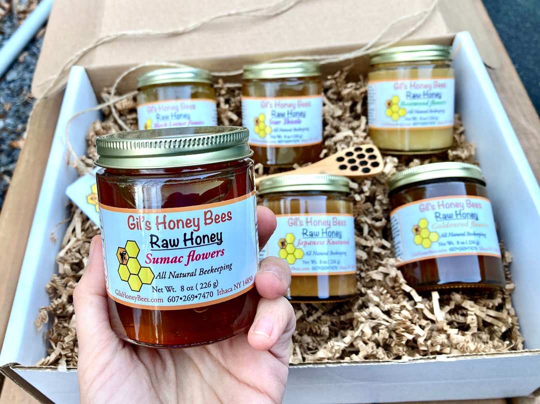 Artisan Raw Honey Gift Box: 6 Honey Varieties & Wooden Dipper - Etsy