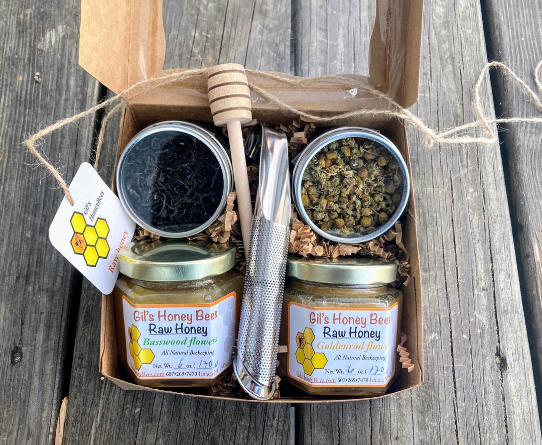 Organic Fair Trade Tea Gift Set Raw Honey and Organic Tea Gift Box - Etsy