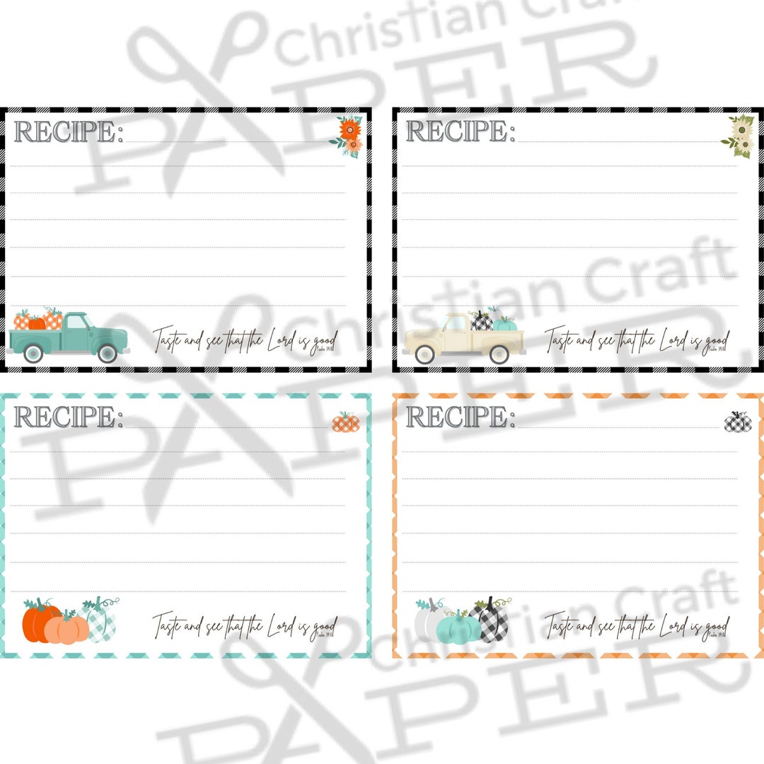 Taste & See the Lord is Good, Recipe Journal Printable, Faith Based ...