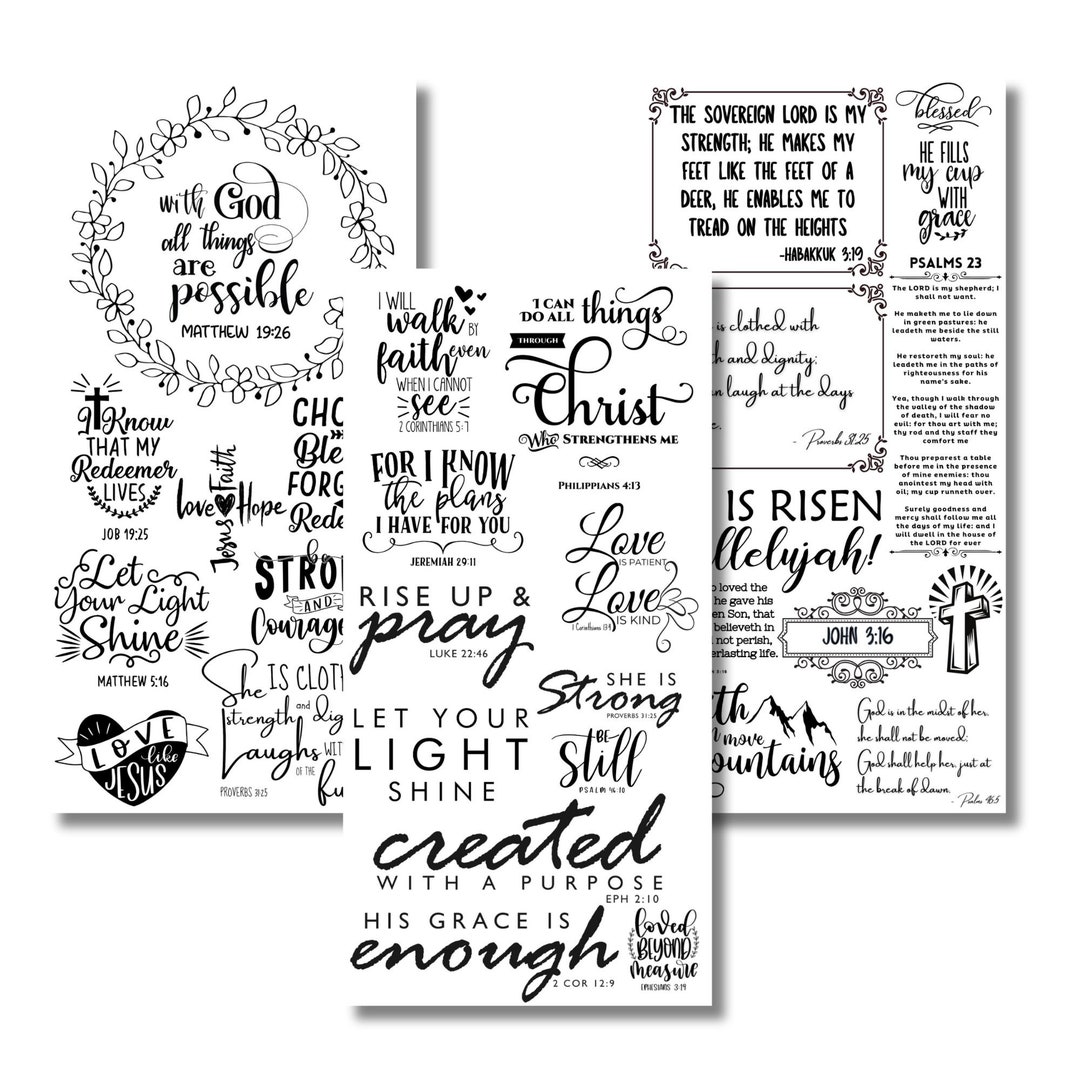Words of Faith V1 | Scripture Transfers | Rub on Transfer | Bible Verse ...