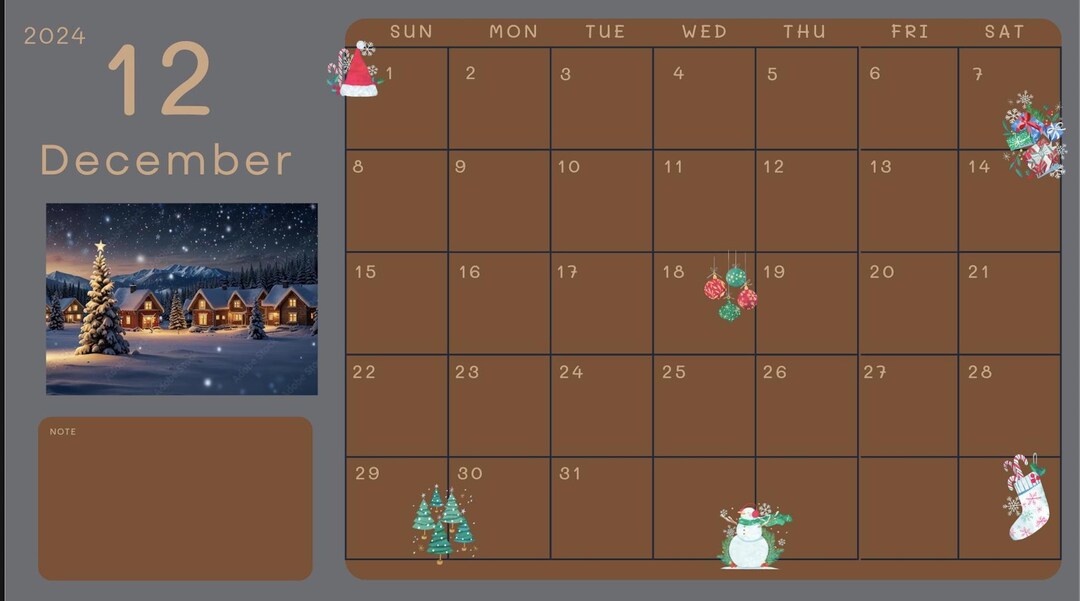 Wall Calendar, Calendar, December,2024,christmas, December Planner ...