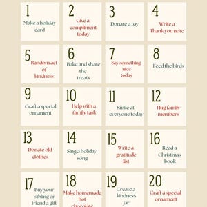 Kids Christmas Advent Calendar 2024 24 Days of Family Kindness ...