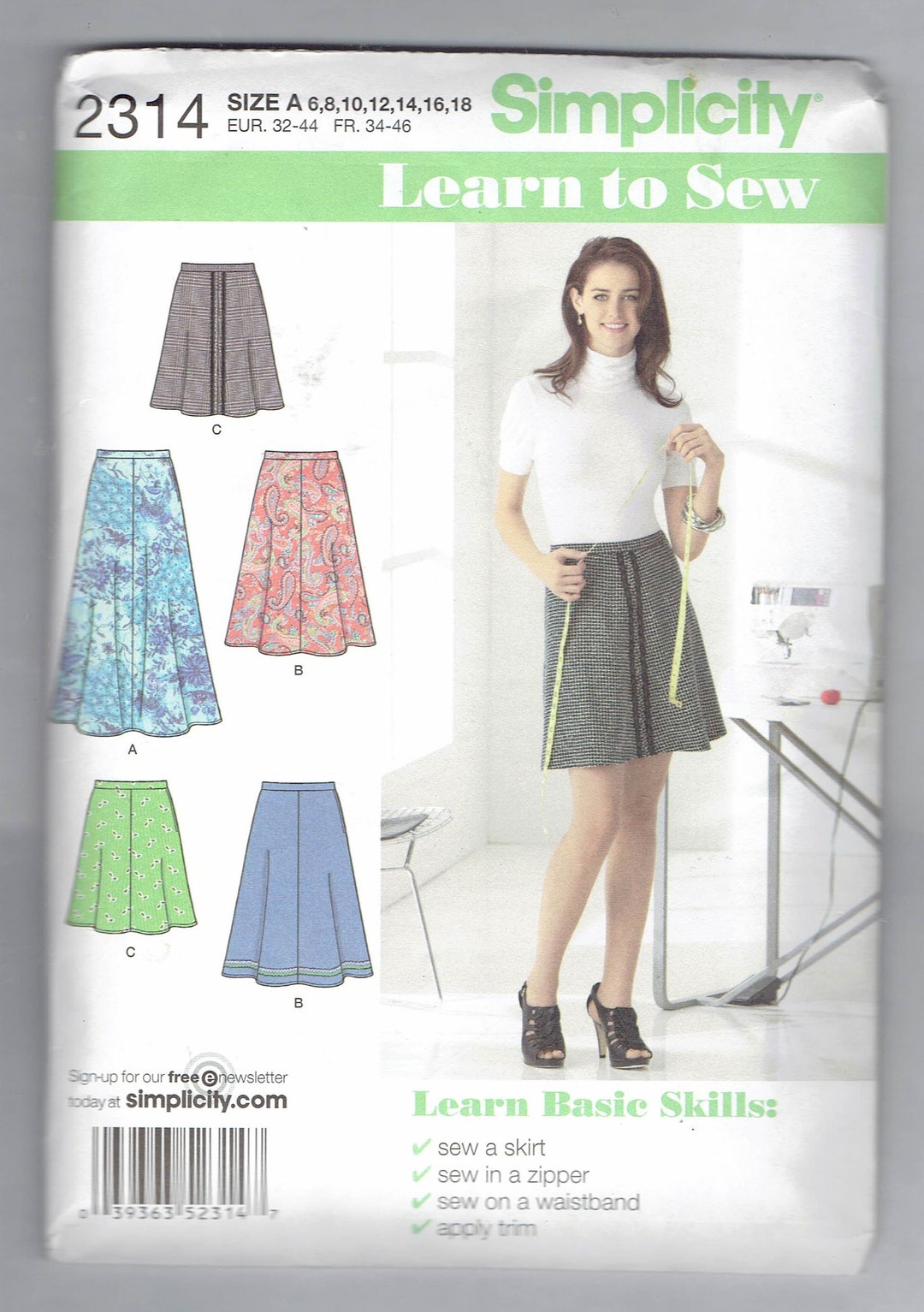 Simplicity 2314 Complete Uncut Factory Folds Sewing Pattern Learn to ...