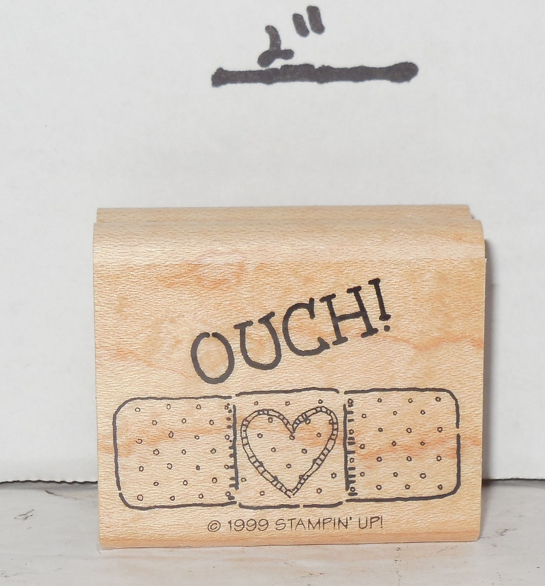 1999 Stampin' up Get Well Soon Ouch Band Aid 1 X 1 Wooden Rubber ...