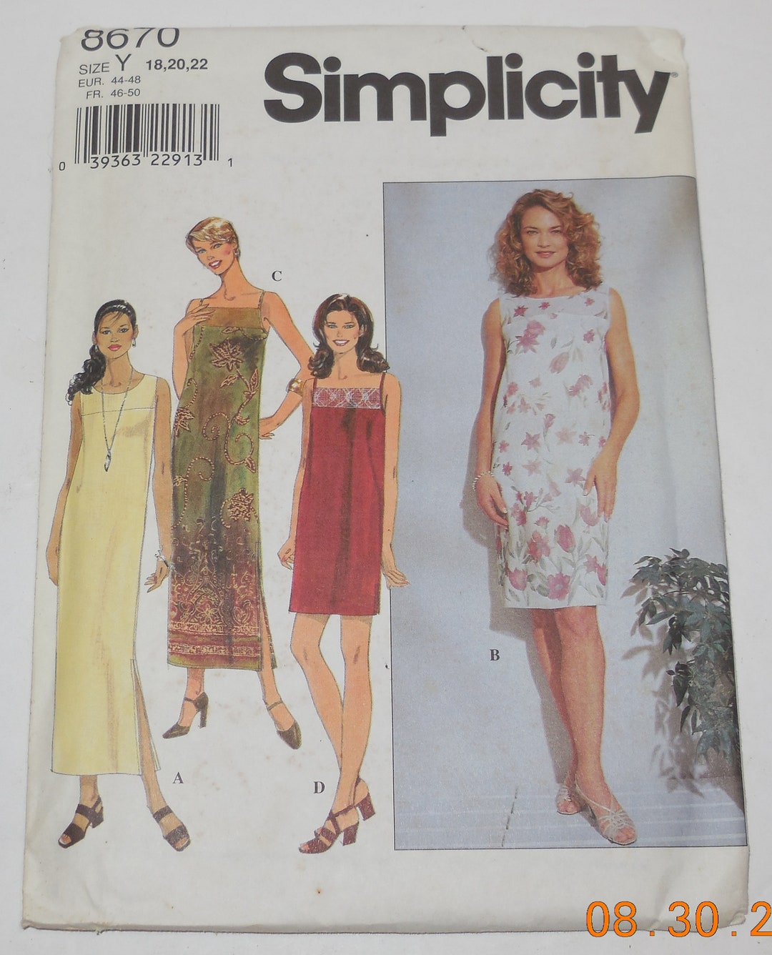 Simplicity 8670 Complete Uncut Factory Folds Sewing Pattern - Etsy