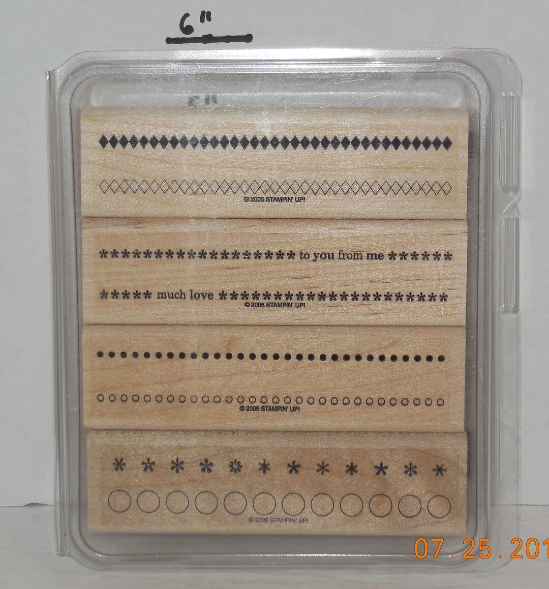 2006 Stampin' up All in a Row Rubber Stamp Set of 4 Mounted Used Rubber ...