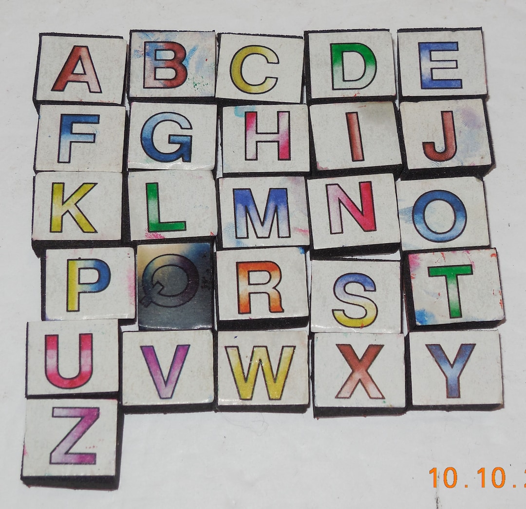 26 Alphabet Kids Stamp Set Rubber Crafting - Etsy