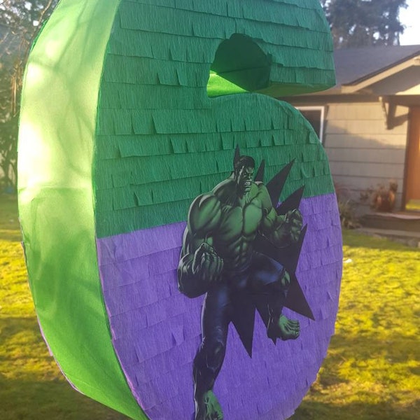 Number Pinata inspired by Hulk