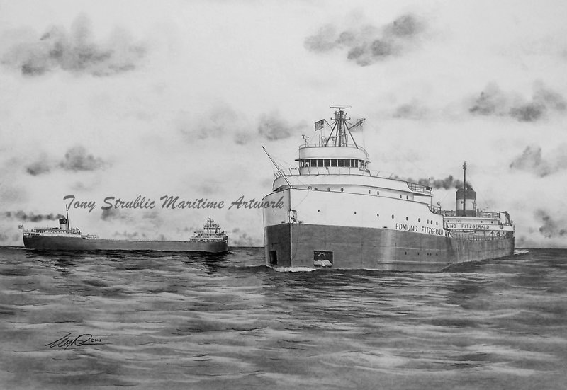 Freighters Edmund Fitzgerald and Arthur M. Anderson Passing - Etsy