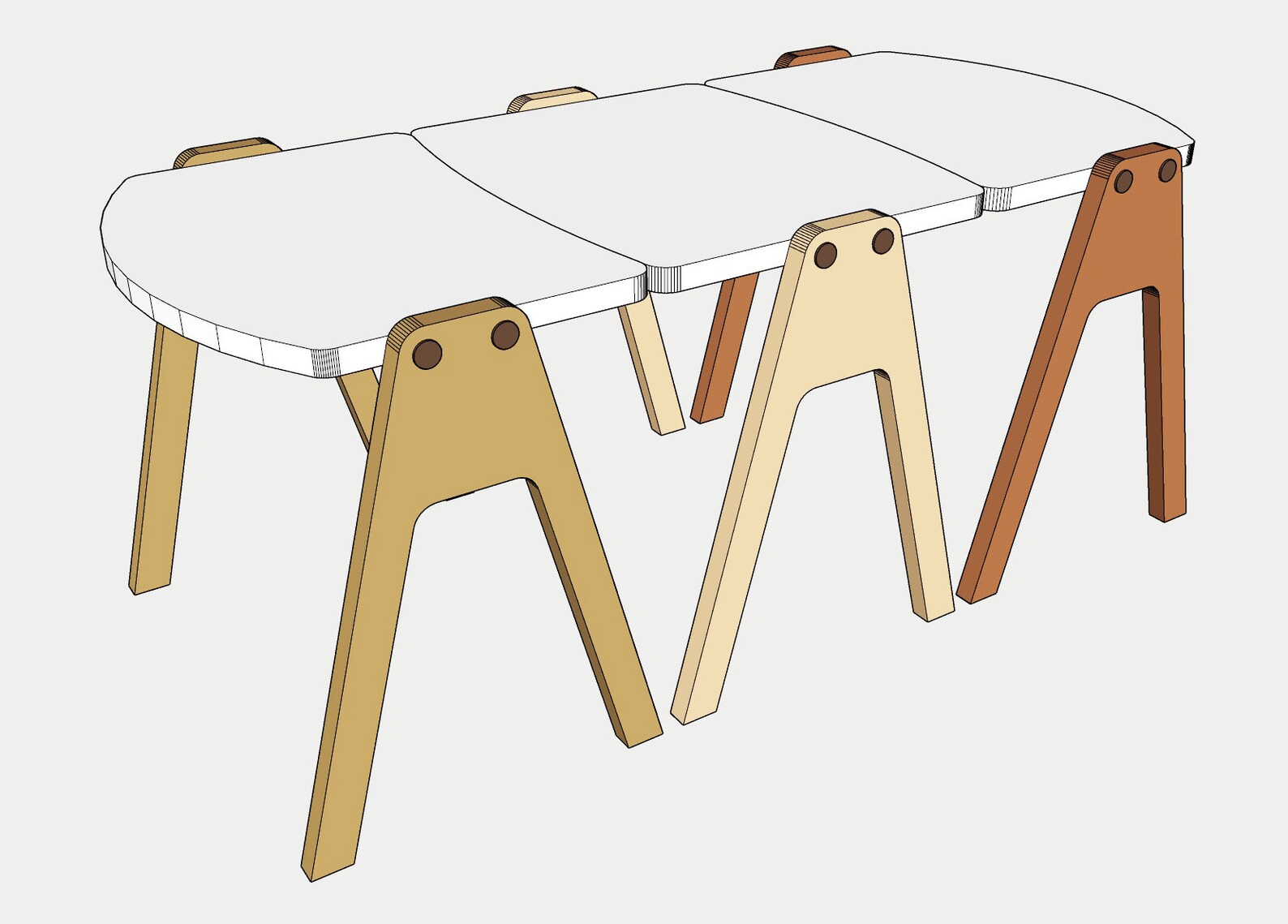 DIY, 3 Piece Nesting Shelf Coffee Table Plan (PDF), CNC Cutting Plan ...