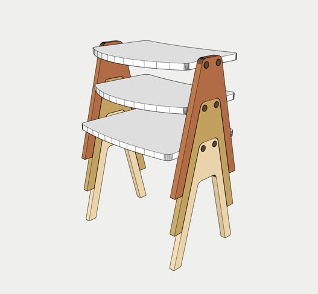 DIY, 3 Piece Nesting Shelf Coffee Table Plan (PDF), CNC Cutting Plan ...