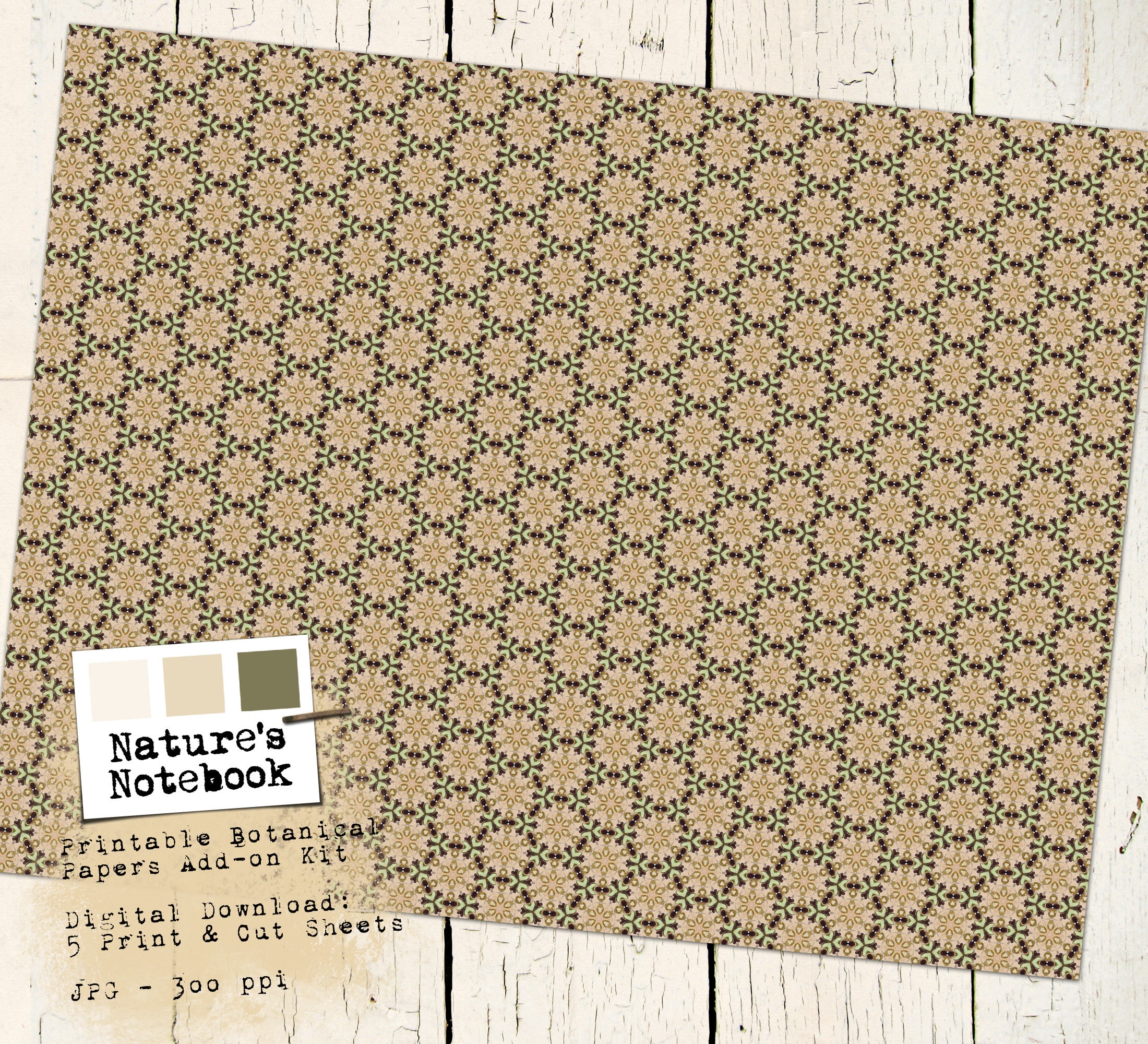 Nature's Notebook Printable Botanical Papers Digital - Etsy