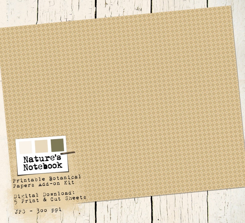 Nature's Notebook Printable Botanical Papers Digital - Etsy