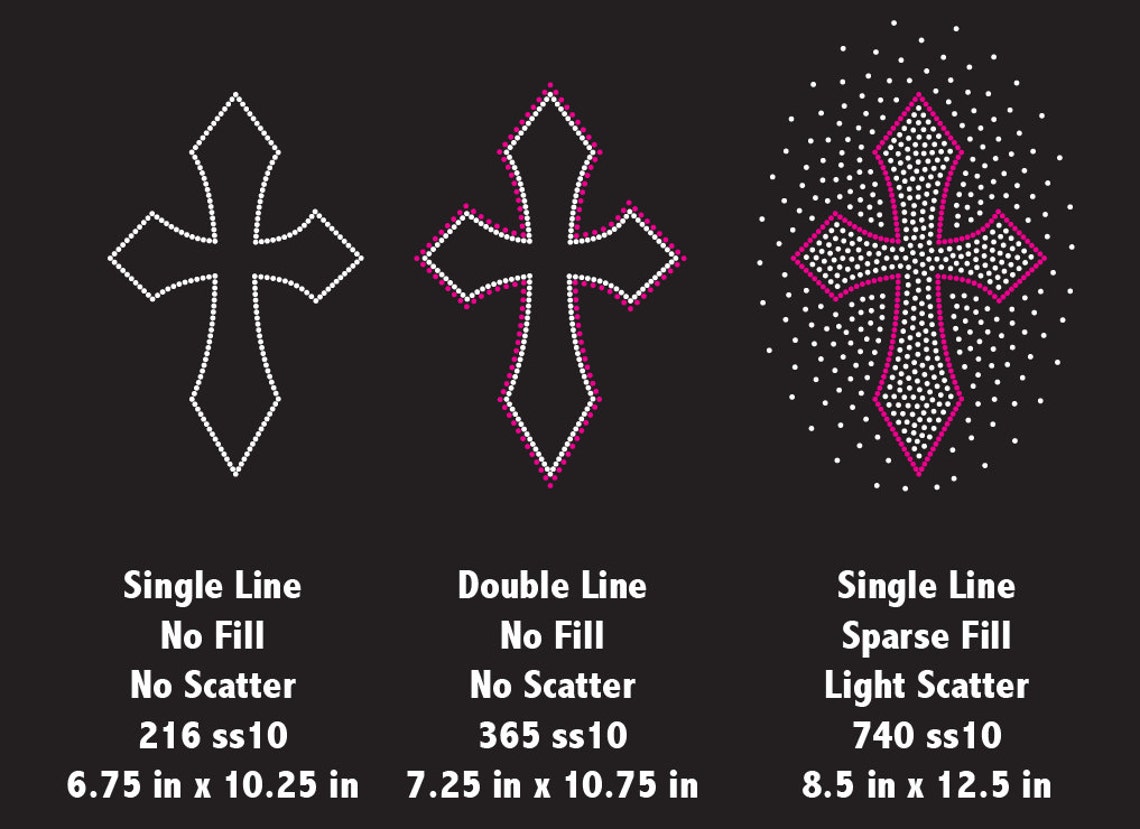 Multiple Cross Rhinestone Template Digitial Download - Etsy