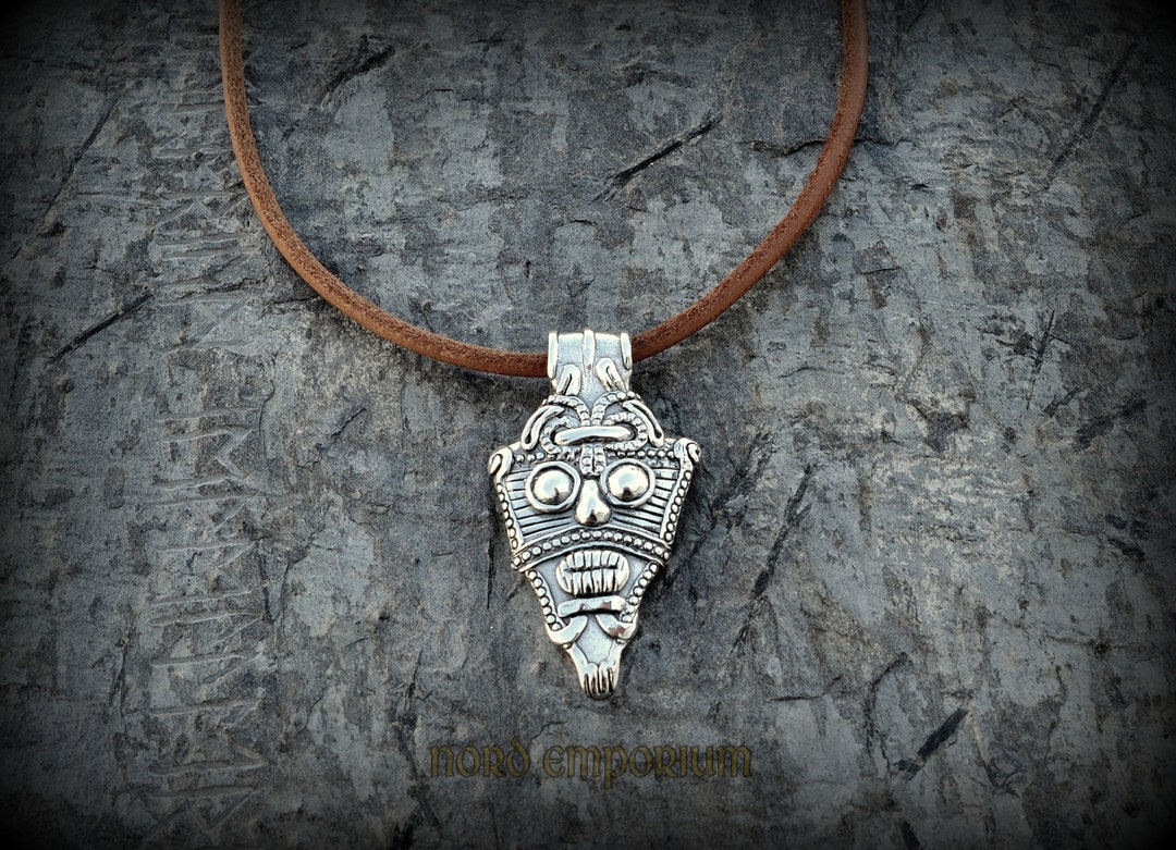 Loki Necklace, Loki Mask, Sterling Silver, Viking Amulet, Viking ...