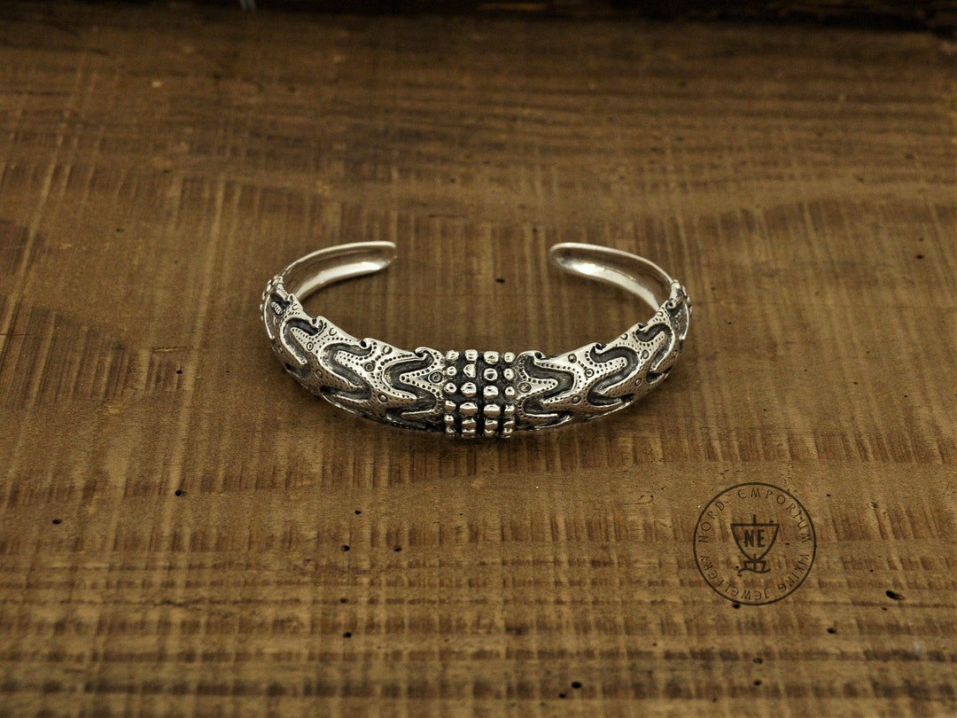 Falster Bracelet L Size: Sterling Silver Viking Arm Ring, Historical ...