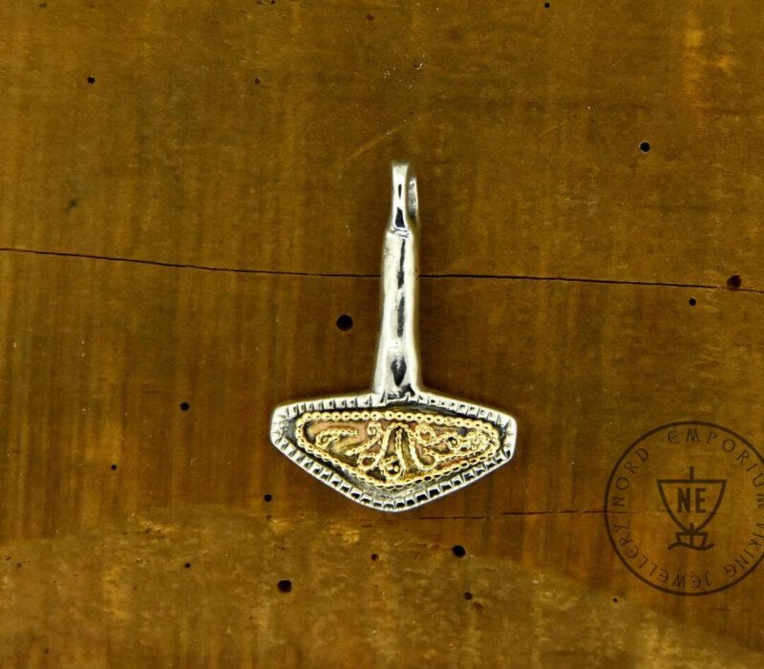 Norfolk Thor's Hammer, Sterling Silver and 14k Gold Replica, Historical ...