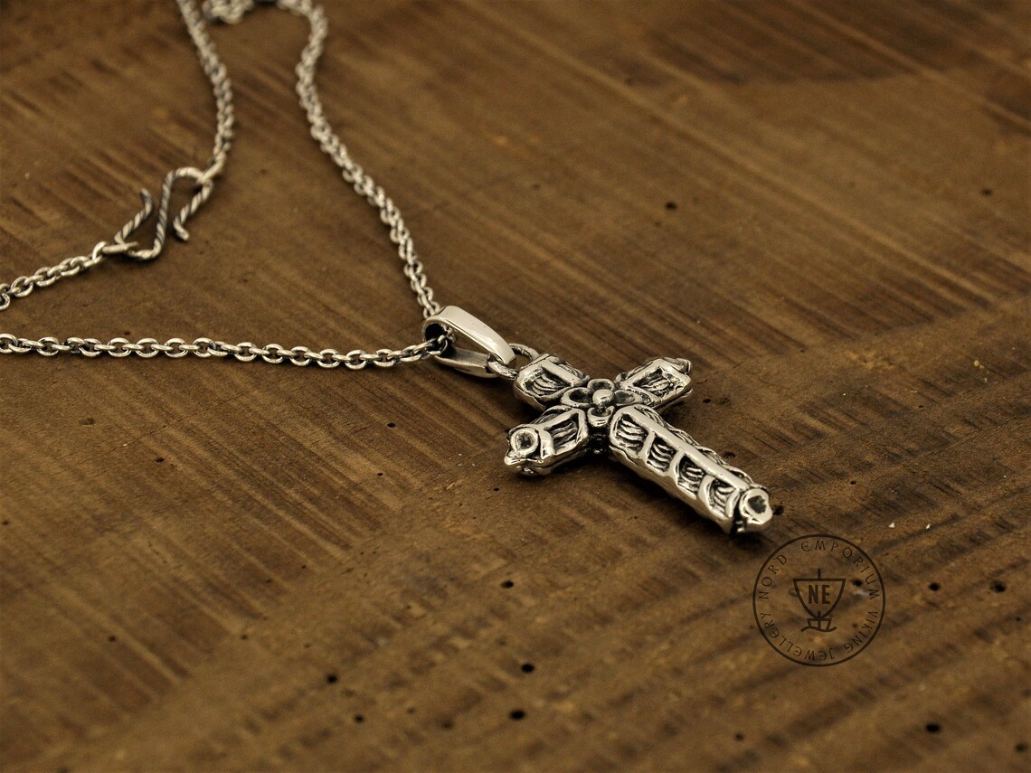 Ragnar's Cross Necklace the Vikings Sterling Silver Cross - Etsy