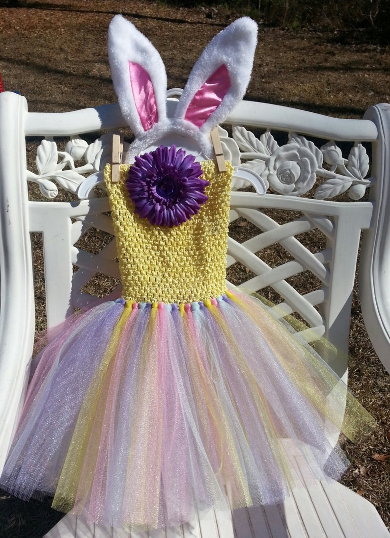 Easter Tutu Dress With Hair Bow Etsy