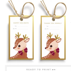 Reindeer Printable Gift Tags | Kids Printable Christmas Tags Reindeer ...