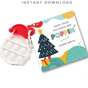 Holidays Pop It Gift Tags, Personalized Pop It Tag, Christmas Teacher ...