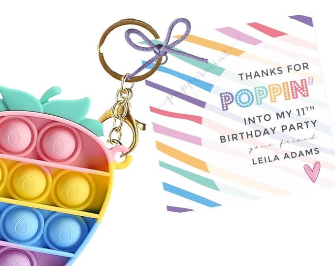 POP IT Party Favors Tags, Thanks for Poppin By, Pop It Fidget Birthday ...