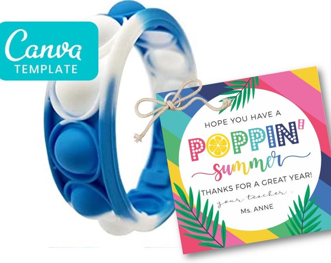 Pop It Gift Tags for Summer Printable, Popsicle Gift Tag, Cool Summer ...