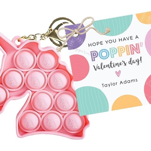 Valentines Pop It Gift Tags Personalized Pop It Tag Teacher | Etsy