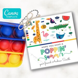 Summer Tags End of Year, Pop It Gift Tags, Pop-it Gift Labels, Teacher ...