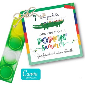 See You Later Alligator, Summer Tags, Pop It Gift Tags, Teacher End of ...