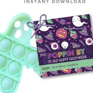Halloween Pop It Tags, Poppin Halloween, Happy Halloween, Editable in ...