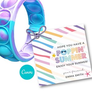 Poppin Summer Tag, Pop It Gift Tags, Pop-it Gift Labels, Teacher End of ...