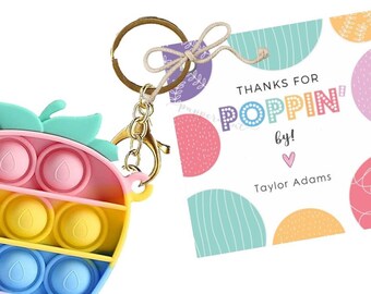Pop It Gift Tags Thanks for Poppin By Pop It Tag Editable | Etsy