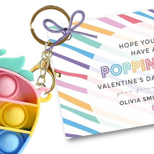 Valentines Pop It Gift Tags Personalized Pop It Tag Teacher | Etsy