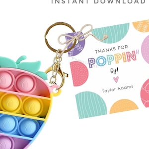 Pop It Gift Tags: Thanks for Poppin' By, Editable Tag (instant Download ...
