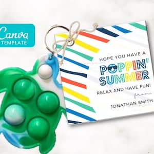 Pop It Tags, Summer End of Year, Pop It Gift Tags, Pop-it Gift Labels ...