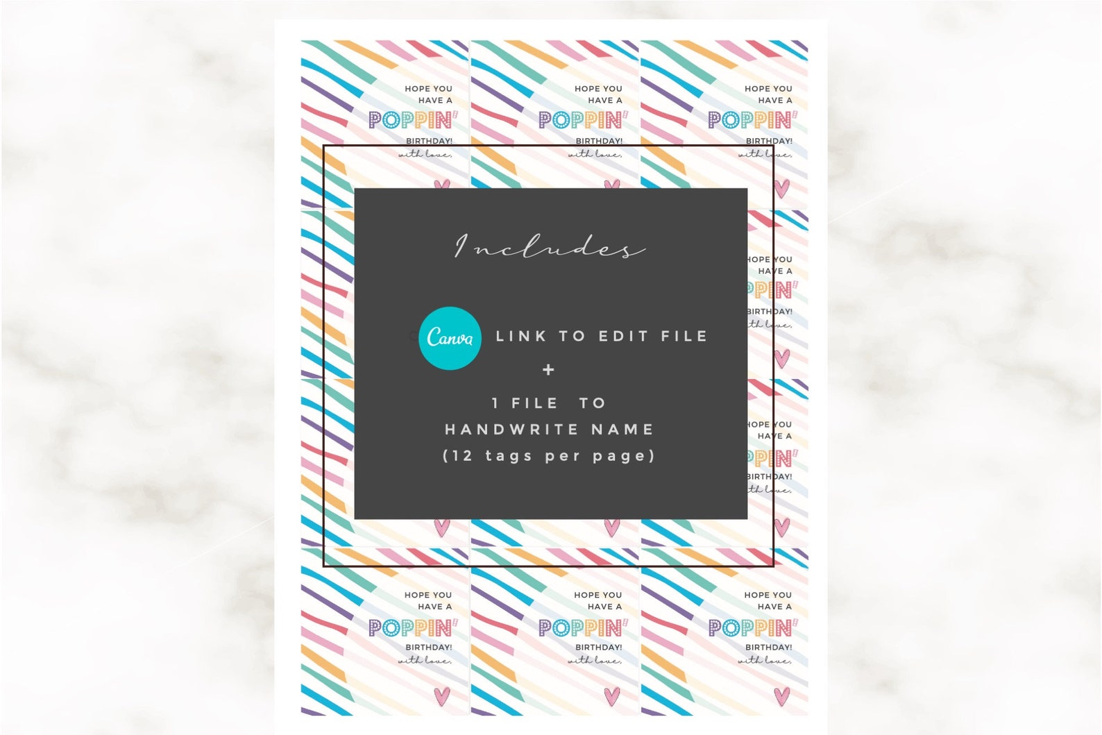 EDITABLE Pop It Gift Tags Personalized Pop It Tag Teacher - Etsy