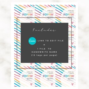 EDITABLE Pop It Gift Tags, Personalized Pop It Tag, Teacher School ...